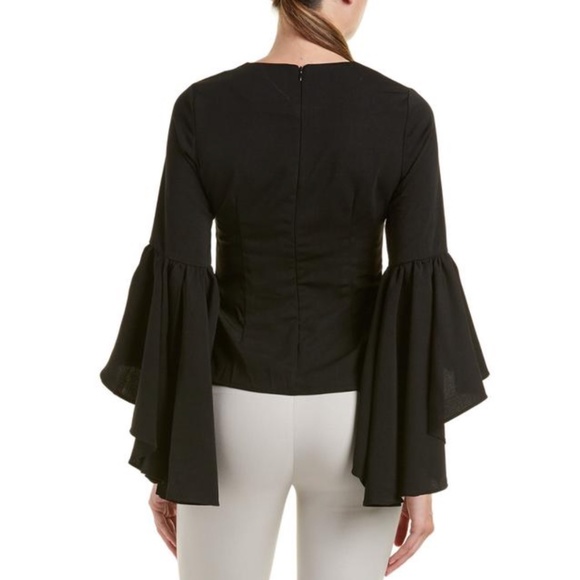 Gracia | Tops | Gracia Black Ruffle Bell Sleeve Blouse S | Poshmark